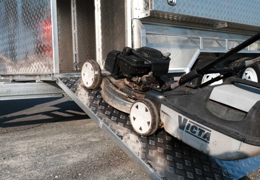 8x5 Tandem Lawn Mower Trailer with Enclosed Mower Box