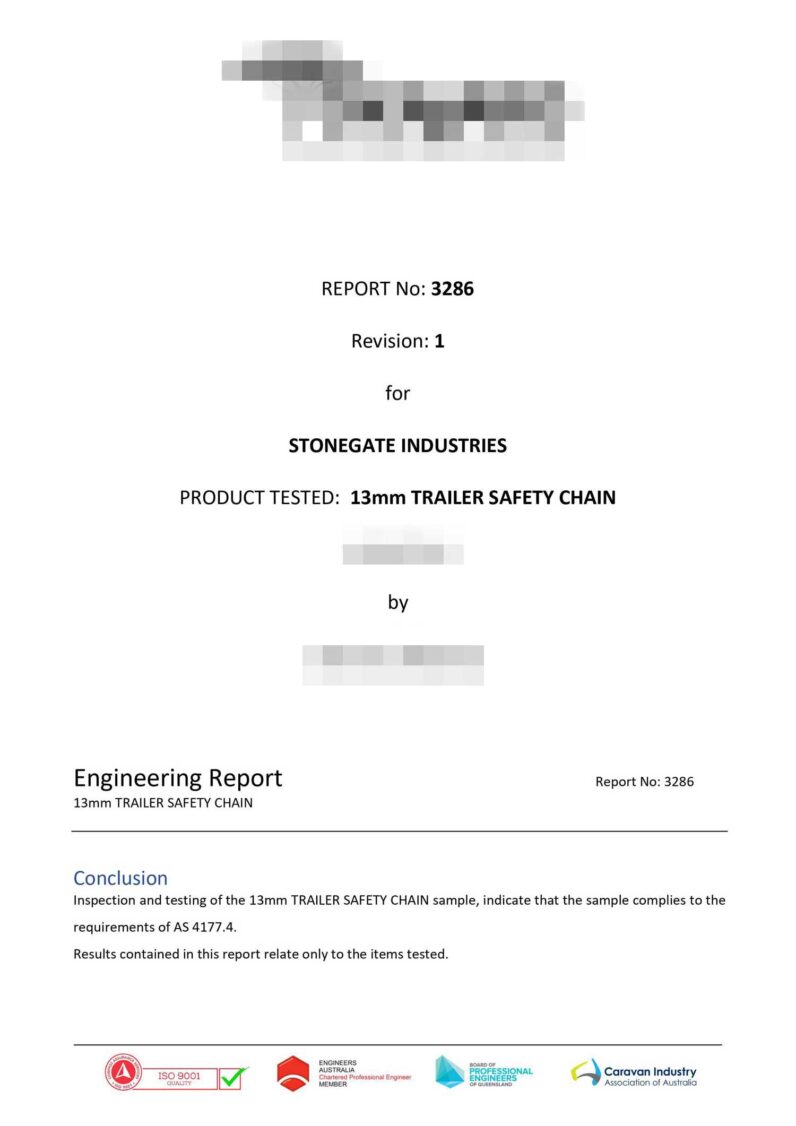 Safety Chain Attachment Statement 2024 | Stonegate Industries