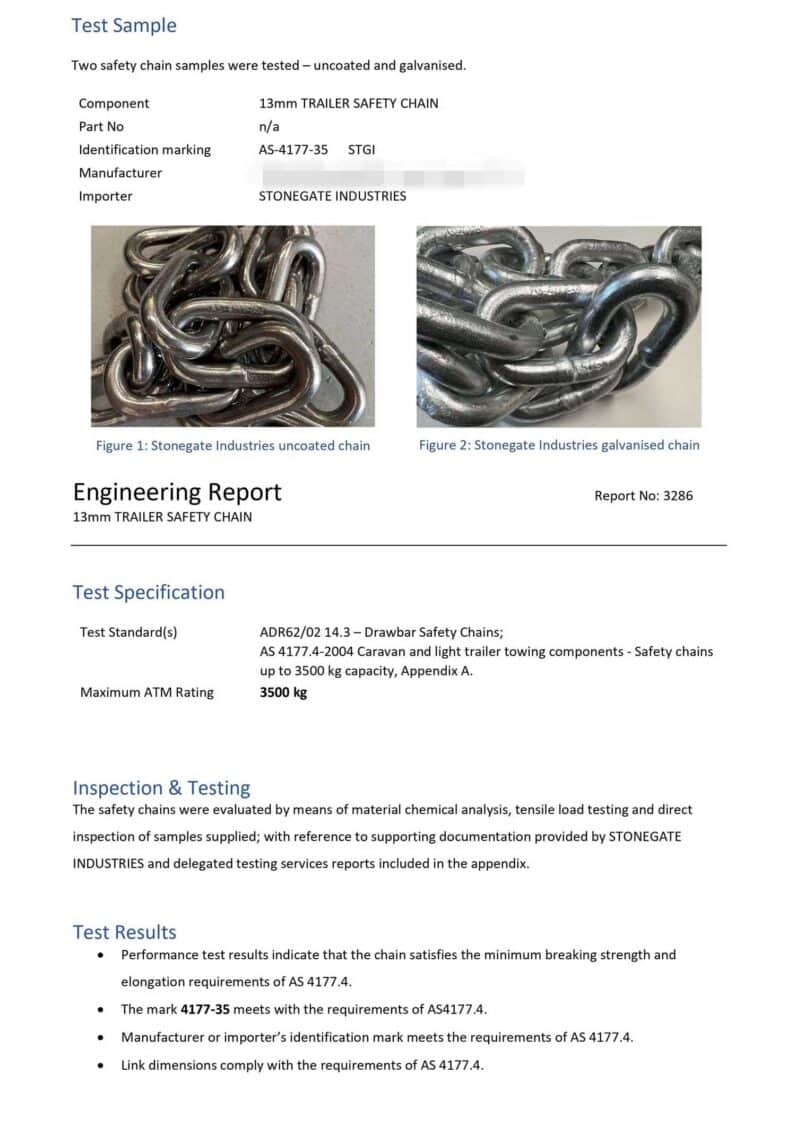 Safety Chain Attachment Statement 2024 | Stonegate Industries